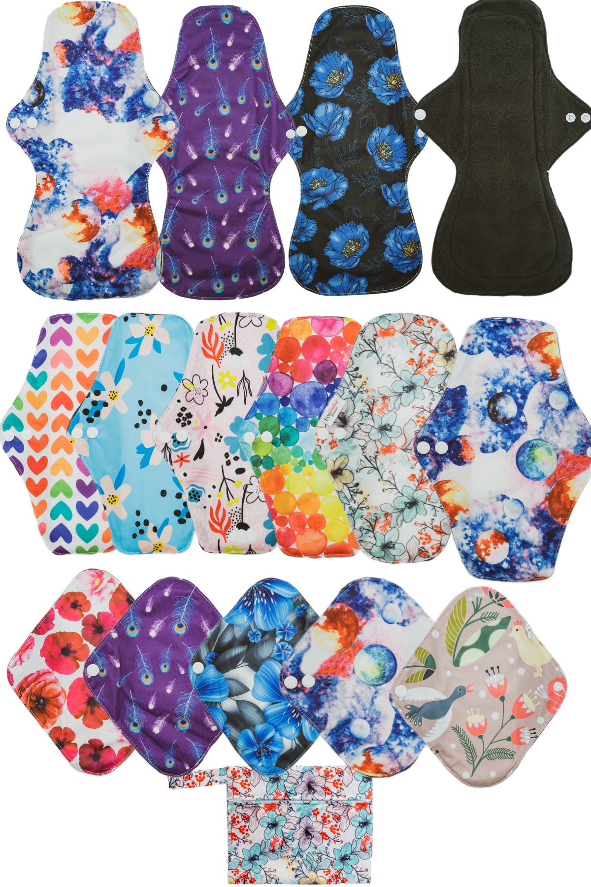 Eco Pad Cycle Pack (15 Pads + Wet Bag) – Eco Period Australia